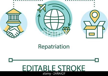 Repatriation concept icon. Return of cultural property to country of ...