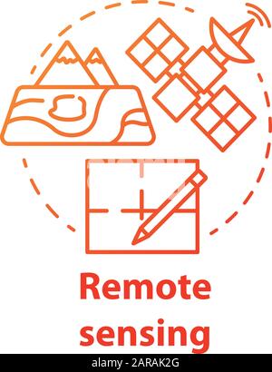 Remote sensing concept icon. Modern cartography. Earth exploration from ...