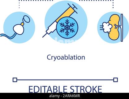 Cryoablation concept icon. Cancer treatment idea thin line illustration ...