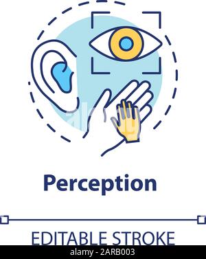 Perception concept icon. Sensory organs. Sight, hearing, touch ...