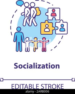 Socialization concept icon. Diversity in school group. Inclusive ...