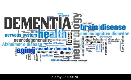 Dementia - health concepts word cloud illustration. Word collage ...