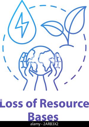 Loss of resource base concept icon. Nature damage of industrial ...