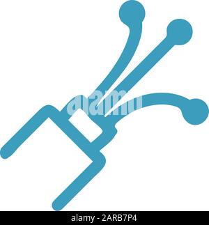 Optical fiber flat line icons. Network connection, computer wire, cable ...