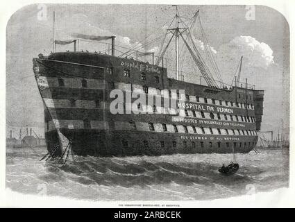 Dreadnought Hospital ship at Greenwich 1870 Stock Photo - Alamy