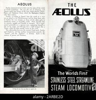 The Aeolus, America's First Stainless Steel Streamline steam locomotive ...