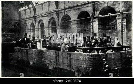 ON THE UNDERGROUND RAILWAY, 1863. London, UK, 19th century engraving ...
