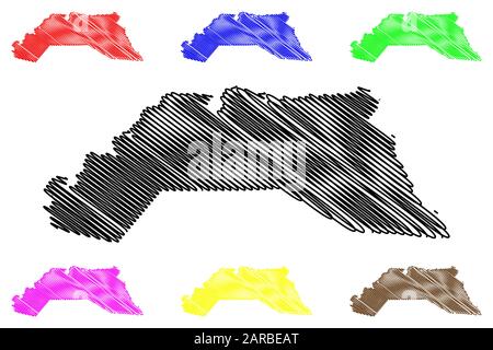Hanover Parish (Parishes of Jamaica) map vector illustration, scribble ...