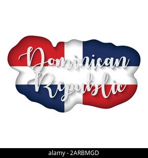 Dominican Republic Map Flag. Map of Dominican Republic with the ...