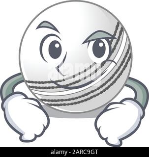 Smiley cricket ball cartoon character design wearing headphone Stock ...