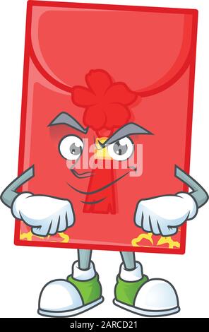 With envelope Happy face chinese paper lanterns mascot cartoon style ...
