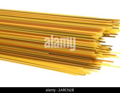 colorful spaghetti in close up isolated on white background Stock Photo ...