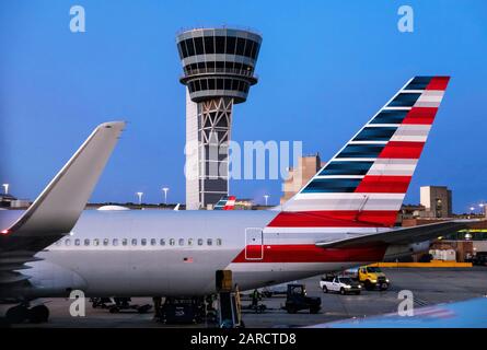 Air traffic control tower, Philadelphia International Airport Stock ...