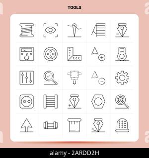 Settings outline icons collection. Options, Configuration, Parameters, Preference, Customize ...