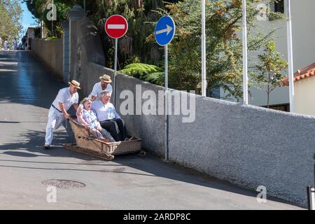 The famous Camino do Monte wicker basket sleigh ride down the steep ...