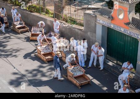 The famous Camino do Monte wicker basket sleigh ride down the steep ...