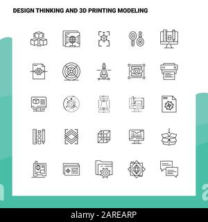 3d modeling vector line icons set. 3D, Modelling, Modeling, Designs, Rendering, Animation ...