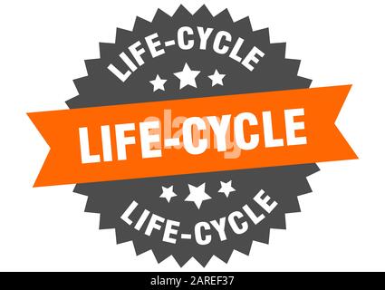 life-cycle sign. life-cycle circular band label. round life-cycle ...