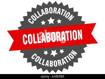 collaboration sign. collaboration circular band label. round ...