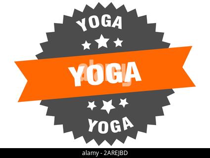 yoga sign. yoga circular band label. round yoga sticker Stock Vector ...