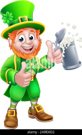 saint patricks leprechaun hat with beer icons Stock Vector Image & Art ...