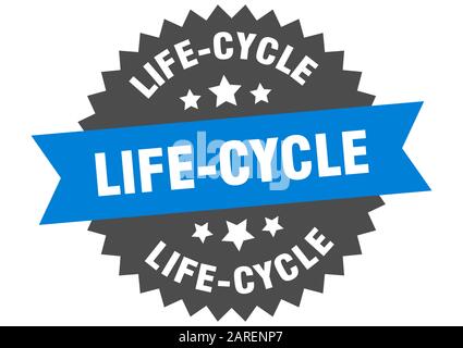 life-cycle sign. life-cycle circular band label. round life-cycle ...