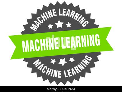 machine learning sign. machine learning circular band label. round ...