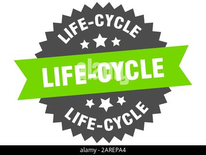 life-cycle sign. life-cycle circular band label. round life-cycle ...