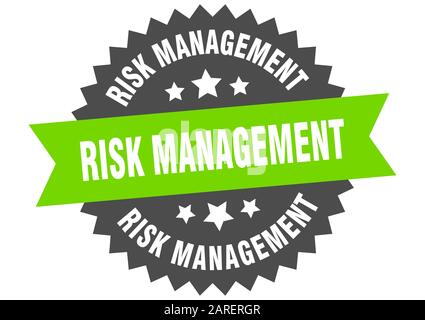 risk management sign. risk management circular band label. round risk ...