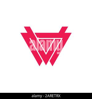 VW monogram logo with triangle shape and circle design vector Stock ...