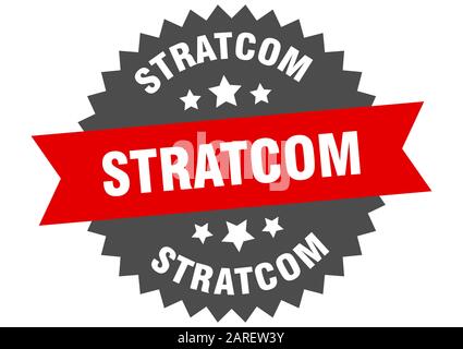 stratcom sign. stratcom circular band label. round stratcom sticker ...