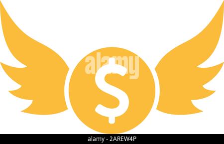 money wings logo icon vector illustration design Stock Vector Image ...