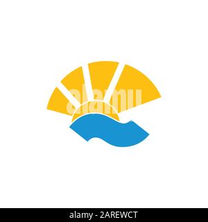 Geometric Modern Blue Sun Star Logo Design Vector Stock Vector Image ...