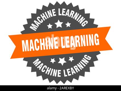 machine learning sign. machine learning circular band label. round ...