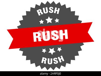 rush sign. rush circular band label. round rush sticker Stock Vector ...