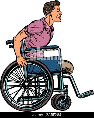 Disabled veteran soldier in wheelchair, vector illustration cartoon ...
