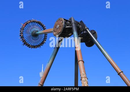 The steel structure of the viking inspired Intamin amusement ride, Loke ...