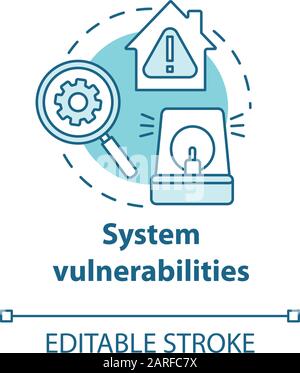 Vulnerability line icon concept. Vulnerability vector linear illustration, symbol, sign Stock ...