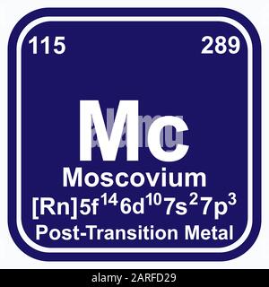 Moscovium chemical element. Chemical symbol with atomic number and ...