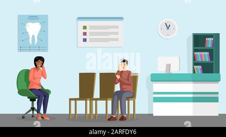 Unwell patients flat concept vector illustration. Sick people 2D ...