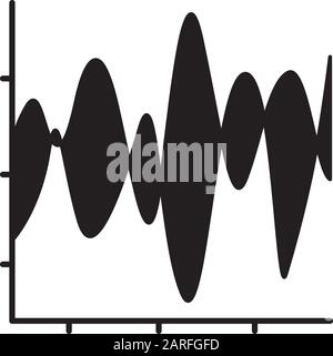 Stream graph icon. Seismic chart. Amplitudes and motion waves ...