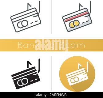 Banking scam glyph icon, security and phishing password, data theft ...