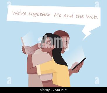 Mindlessly scrolling isolated concept vector illustration. Clicking on applications, social ...