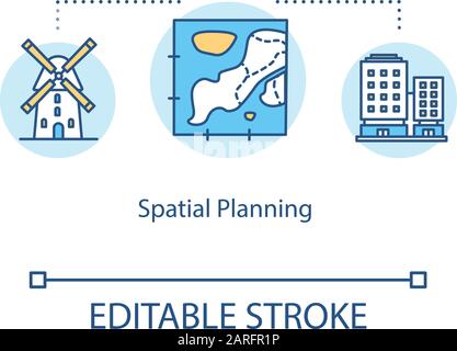 Spatial planning concept icon. Area map. Region development. Landscape ...