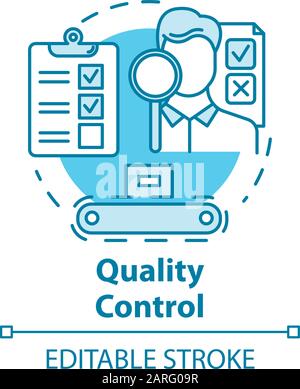 Quality control concept icon. Characteristics monitoring. Check product. Conformity inspection ...