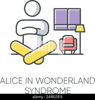 Alice in wonderland syndrome icon. Visual perception. Size distortion ...