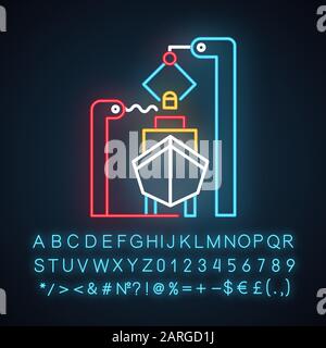 shipbuilding industry sign icon, ship repair and steel construction ...