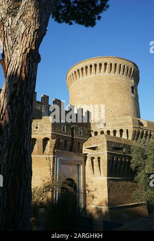 The beautiful castle of Julius II in Ostia Antica village, Rome, Italy ...