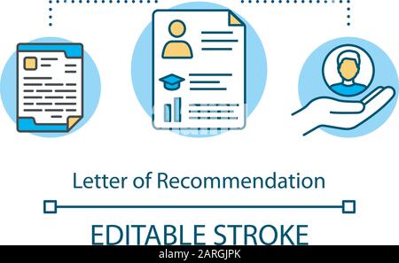 Reference letter linear icon. Recommendation letter. Thin line ...