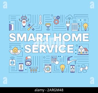 Smart house word concepts banner. Home automation system. Isolated ...